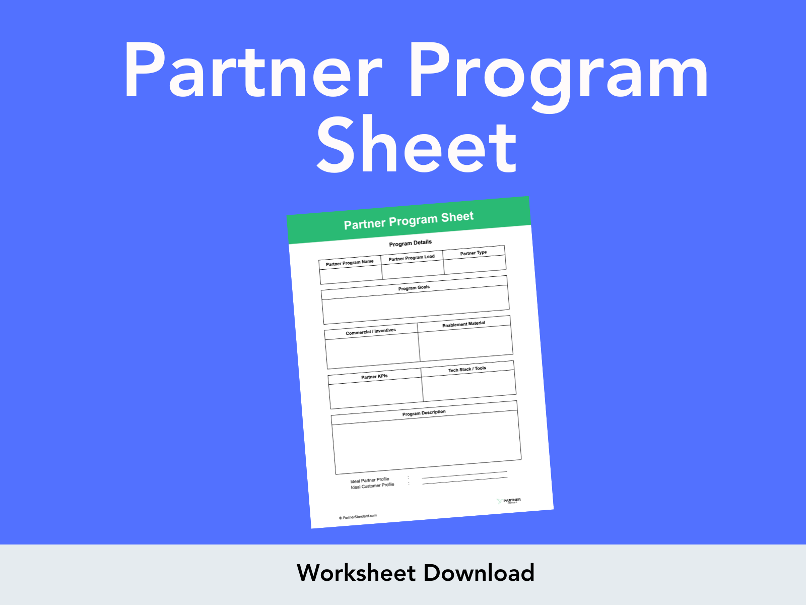 Free Partner Program Sheet Template | Program Design Tool